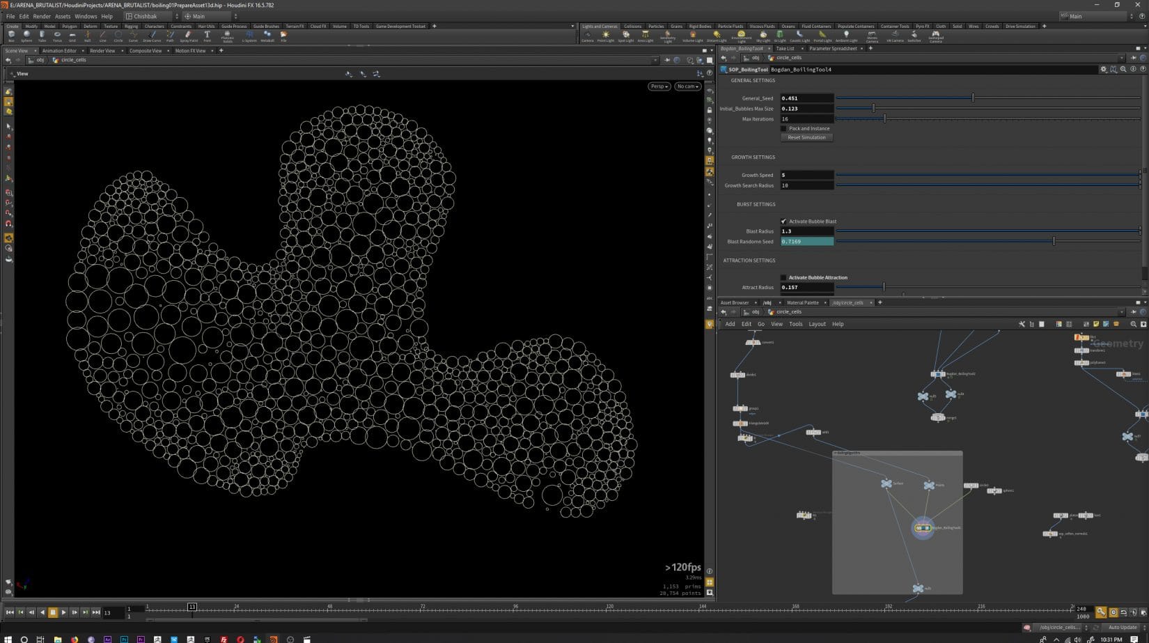 Boiling Tool – Houdini Asset (Circle Packing Algorithm) - IDAVFX