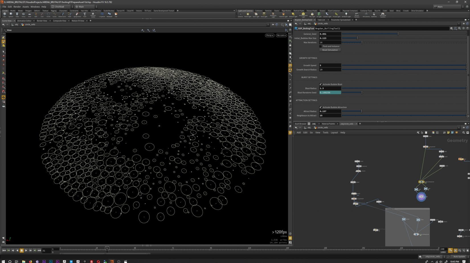 Boiling Tool – Houdini Asset (Circle Packing Algorithm) - IDAVFX