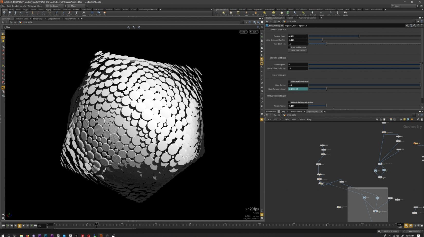 Boiling Tool – Houdini Asset (Circle Packing Algorithm) – IDA – VFX STUDIO